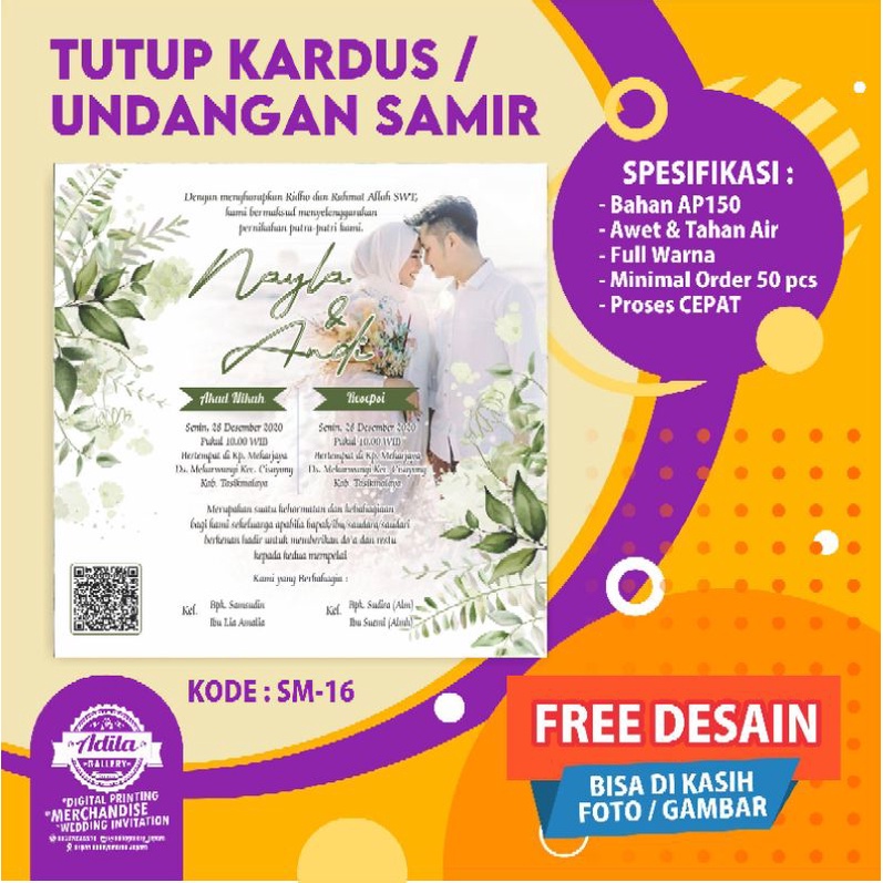 Jual KARTU UNDANGAN / SAMIR BERKAT / TUTUP KARDUS / AQIQAHAN / KHITANAN ...