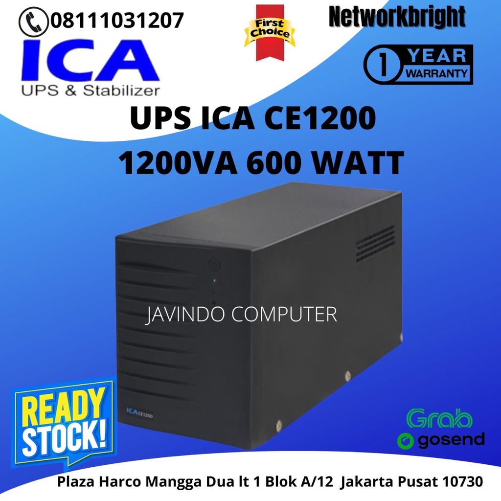 Jual UPS ICA CE1200 CE 1200 1200VA 600 Watt AVR / STABILIZER-GOJEK ONLY ...