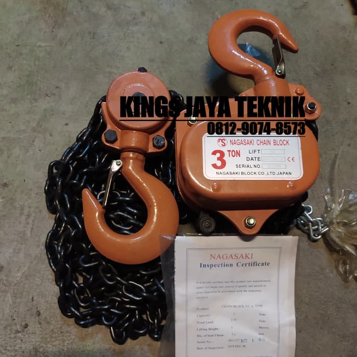 Jual CHAIN BLOCK TAKEL 3 TON X 5 METER NAGASAKI JAPAN | Shopee Indonesia