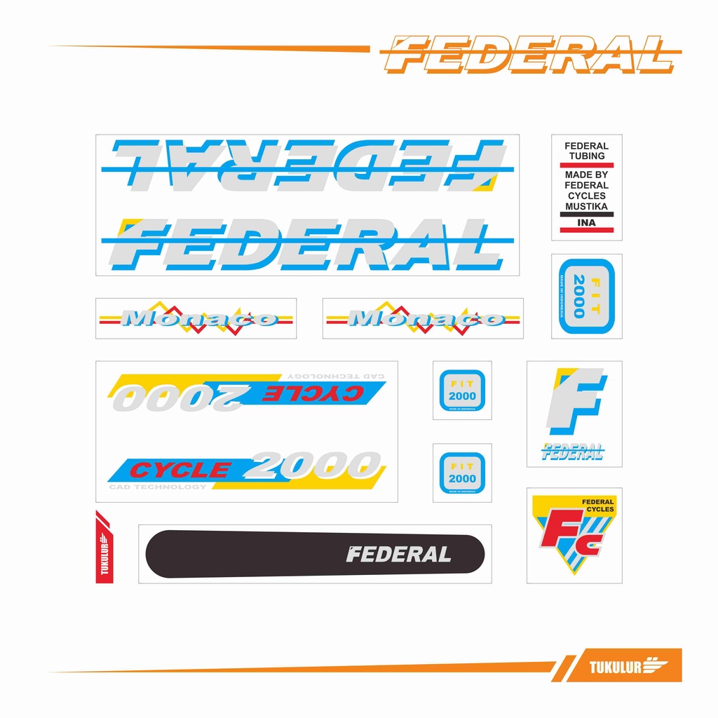 Jual STIKER DECAL SEPEDA FEDERAL MONACO | Shopee Indonesia