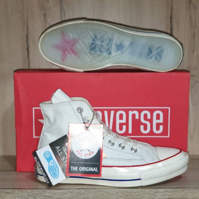 Jual Sepatu Converse Allstars 70s Premium White High Sol Bening Made In ...