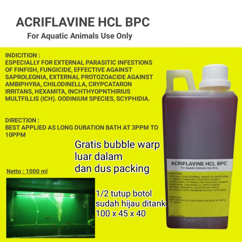 Jual Acriflavine hcl bpc 1 liter / acriflavine hcl bpc / acriflavine ...