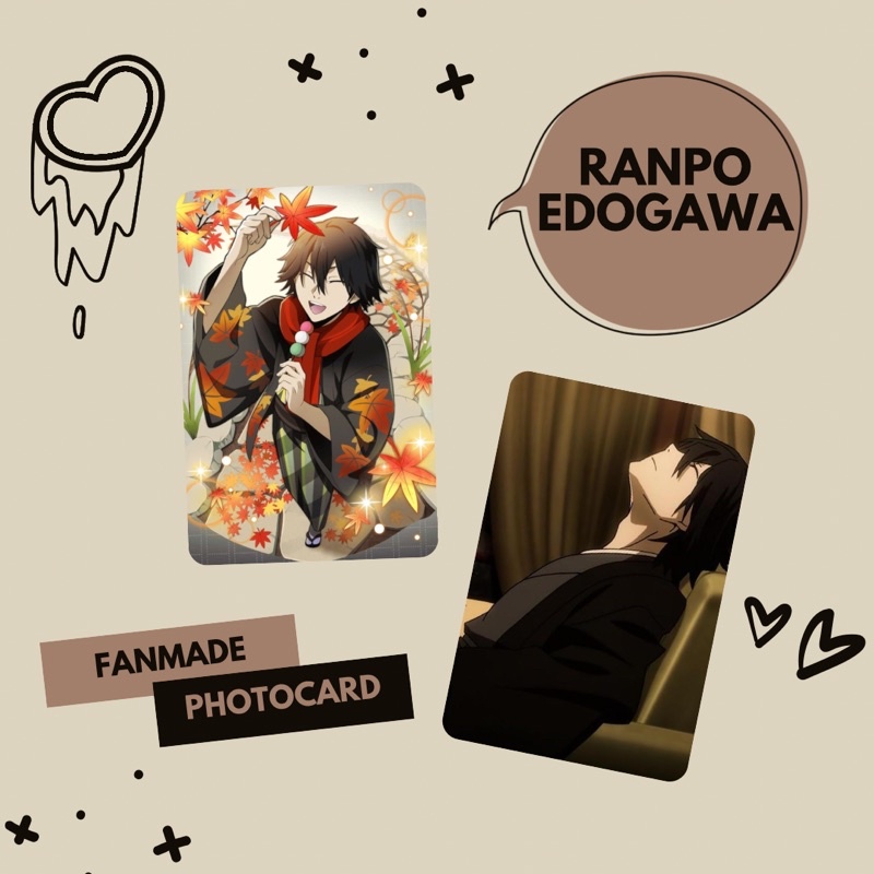 Jual Photocard Ranpo Edogawa Anime Bungo Stray Dogs | Shopee Indonesia