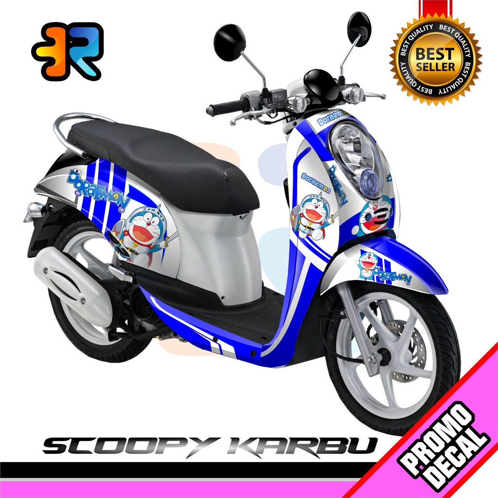 Jual Decal Motor Scoopy Karbu Desain Doraemon 2 Sticker Full Body ...