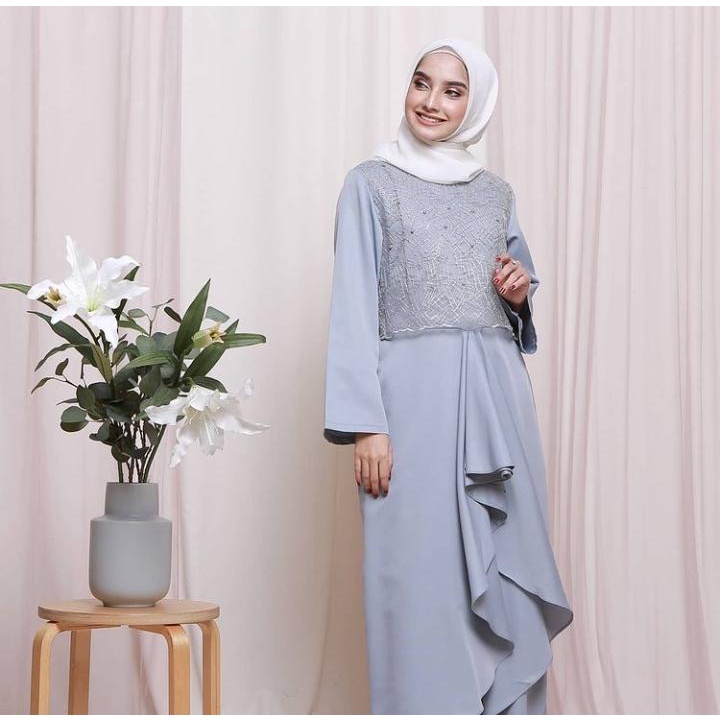Jual Maternel Kaftan hamil busui SAHARA grey silver - dengan cover ...