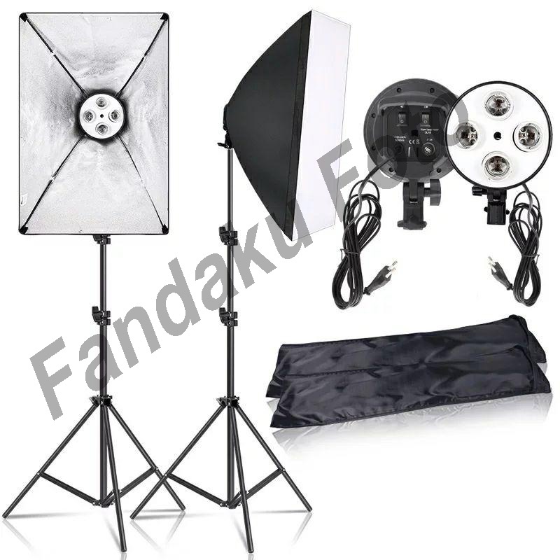 Jual Paket softbox 4 socket 60x90cm dan tiang stand | Shopee Indonesia