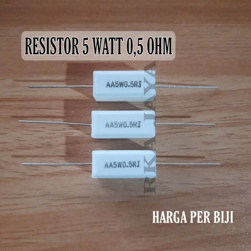 Jual Resistor 5 Watt 0.5 Ohm Resistor Kapur 5W | Shopee Indonesia