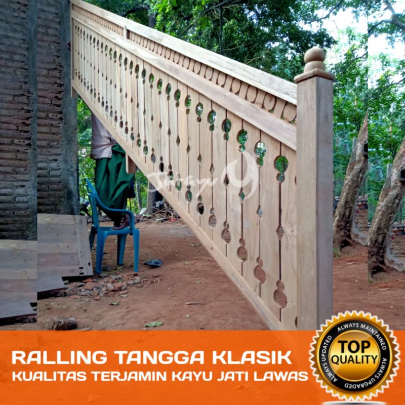 Jual Ralling pagar tangga model klasik kayu jati lawas | Shopee Indonesia
