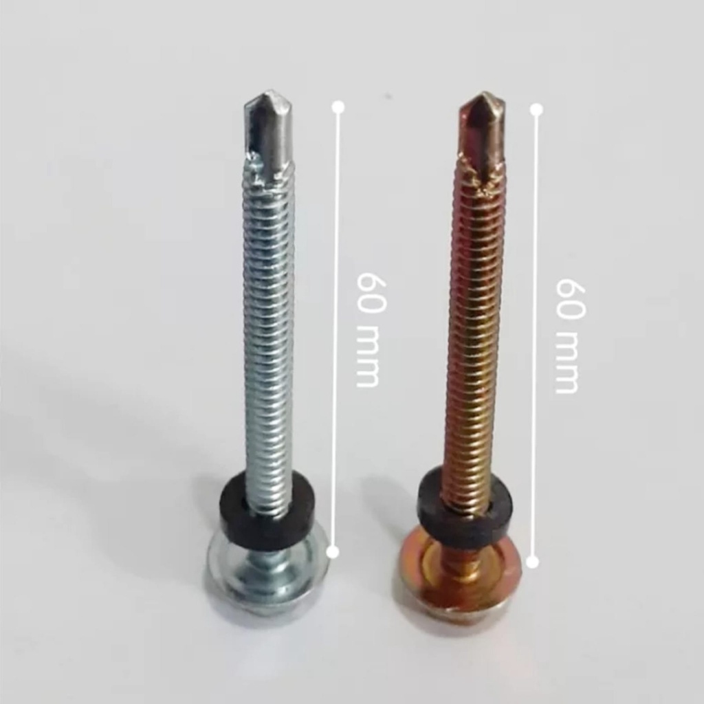 Jual 50pcs baut baja ringan roofing/drilling 12x50 panjang 5cm isi ...