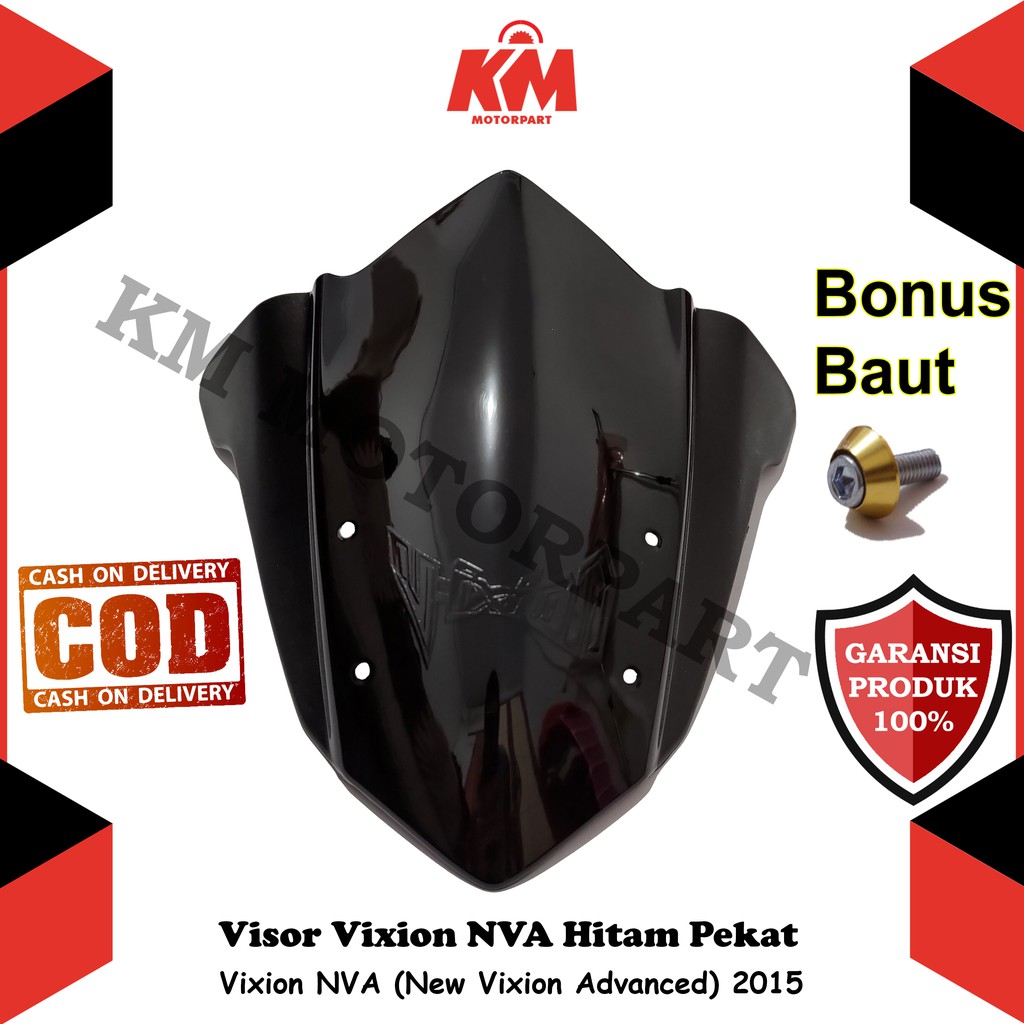 Jual Visor Windshield Yamaha Vixion New NVA 2015 2016 2017 Hitam dan ...