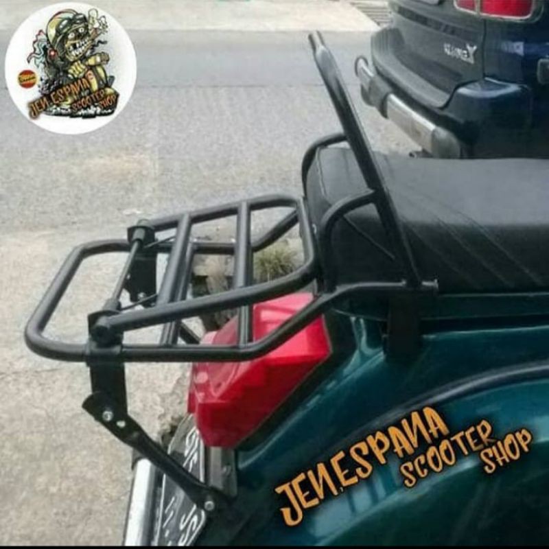Jual back rack vespa px/exel vespa classic madrid hitam | Shopee Indonesia