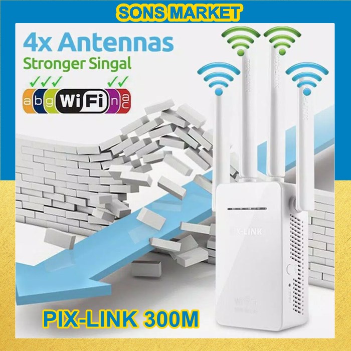 Jual PIX-LINK 300M Wireless Wifi Range Extender Router Repeater AP LV-WR09 | Shopee Indonesia