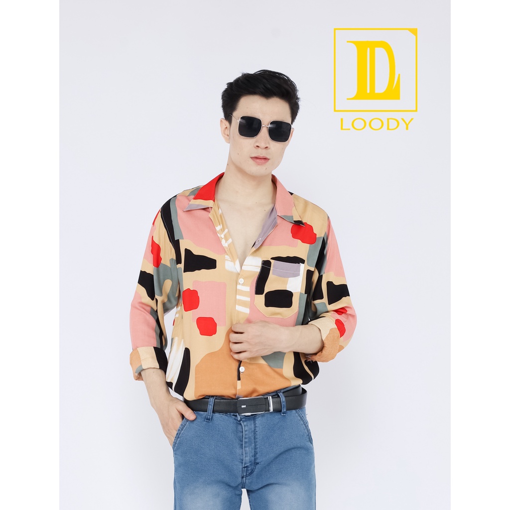 Jual LOODY Kemeja Pria Lengan Panjang Vintage Retro Kasual Jadul ...