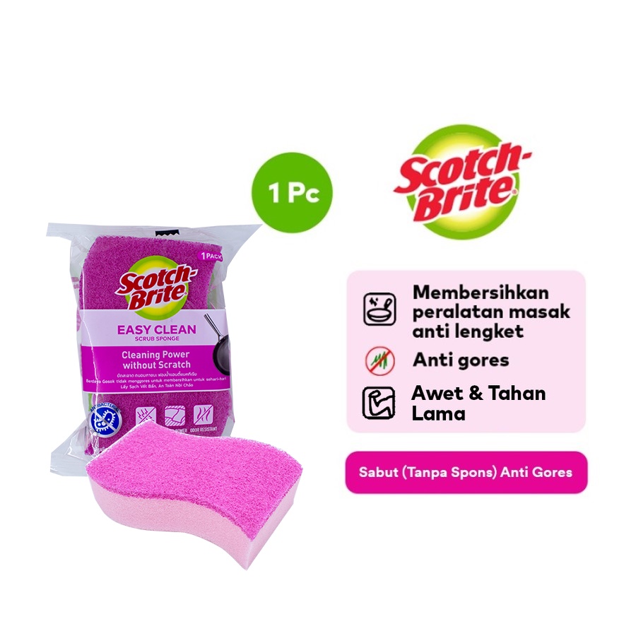 Jual Ktmstore 3M Scotch-Brite Easy Clean Scrub Sponge Spons Anti Gores ...