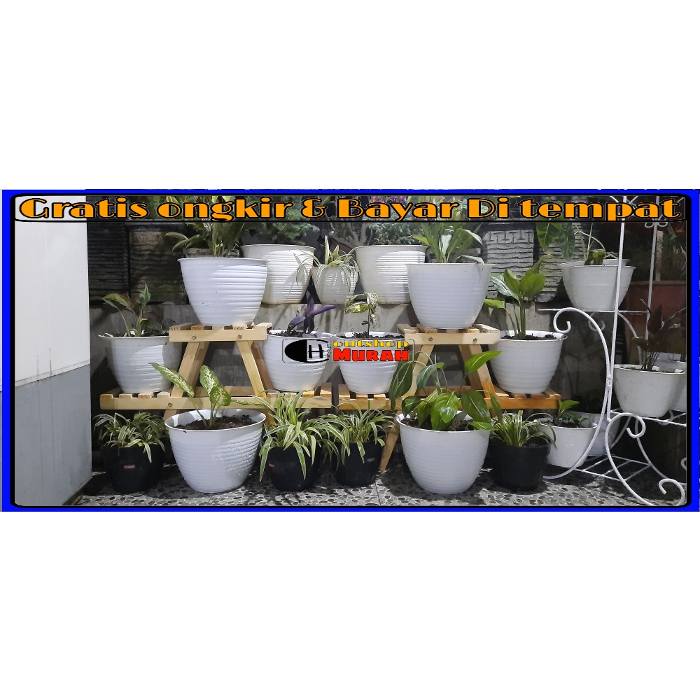 Jual Rak bunga minimalis kayu jati belanda kayu halus murah, tempat pot ...