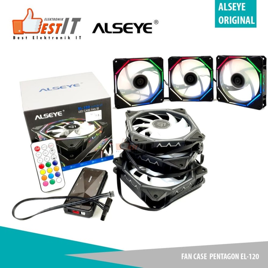 Jual Alseye Fan Case Pentagon EL-120 A-RGB Kit Controller - ( isi 3pcs ...