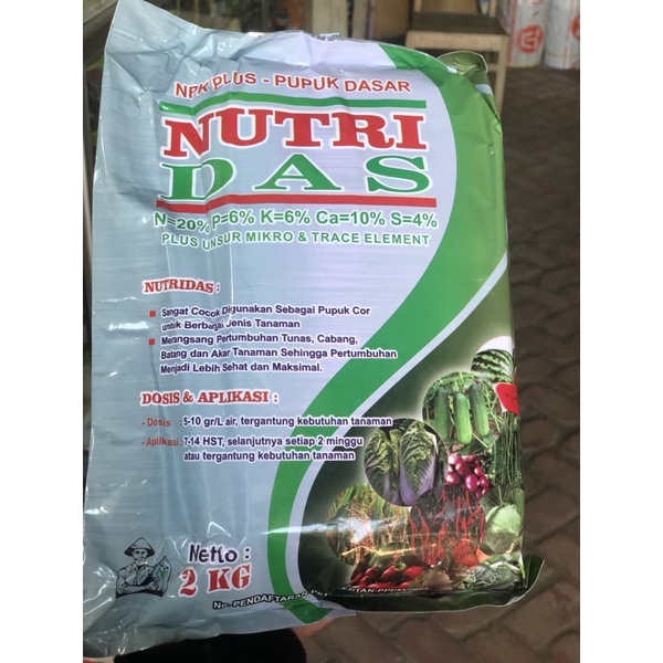 Jual NPK PLUS - Pupuk dasar NUTRIDAS Kandungan N : 20% P : 6% K : 6% Ca ...