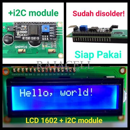 Jual Blue LCD 1602 + i2C IIC Backpack LCD Module for Arduino | Shopee ...