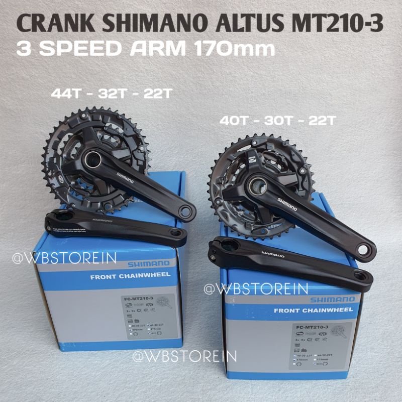 Jual Crank Shimano Altus MT210-3 Triple Speed 40T 30T 22T 170mm Hollowtech2 - Gir Tengah Sepeda ...