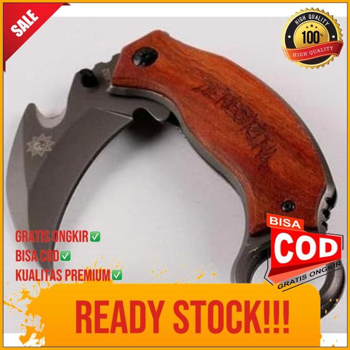 Jual kerambit x 52 import gagang kayu karambit pisau lipat pisau unik | Shopee Indonesia