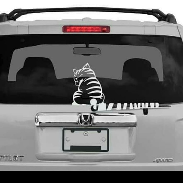 Jual Stiker Ekor Kucing Cutting Sticker Body Kaca Belakang Wiper Mobil ...