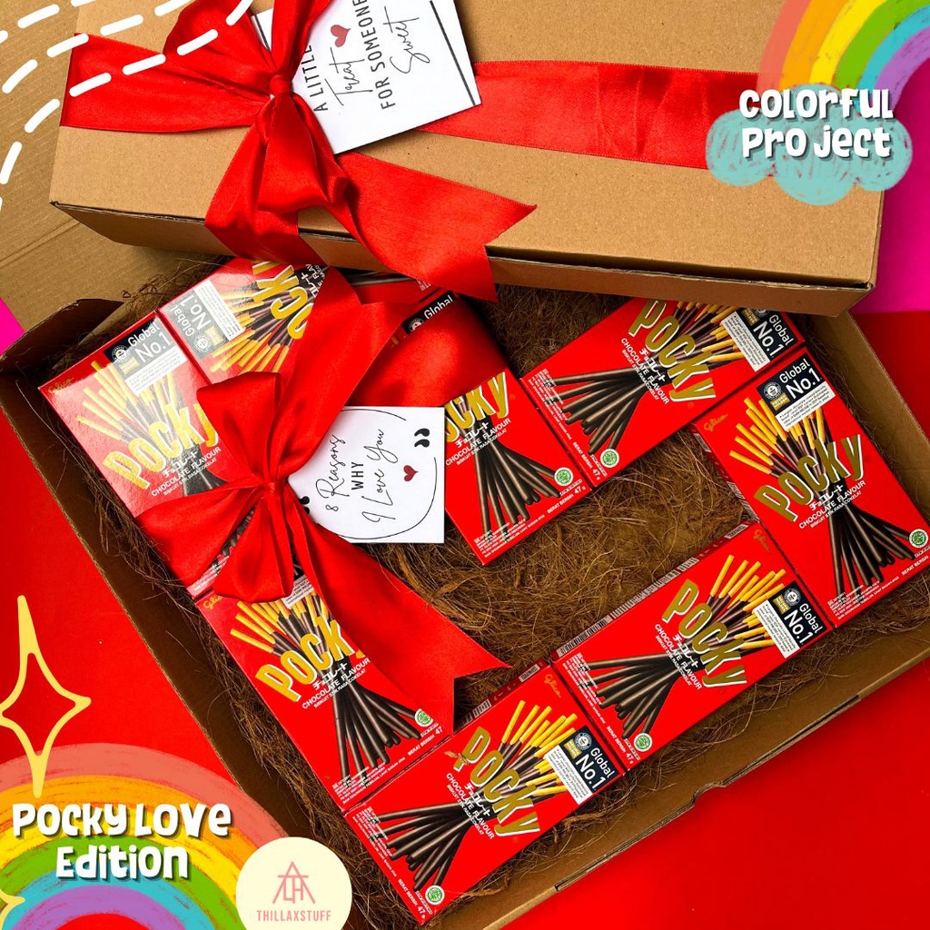 Jual [ COLORFUL PROJECT ] POCKY LOVE ISI 8 | POCKY VIRAL COKLAT PINK ...