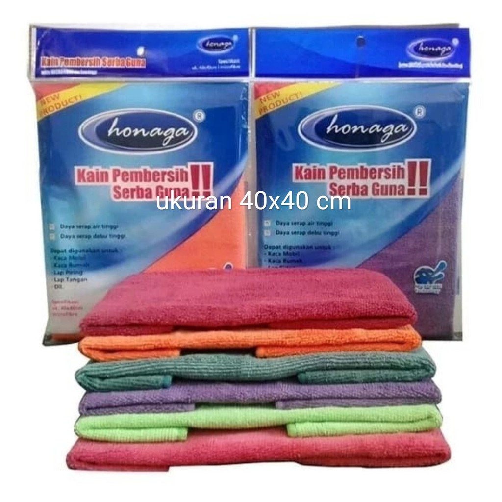 Jual lap microfibre microfiber honaga 40x40 cm 320 gsm asli honaga ...