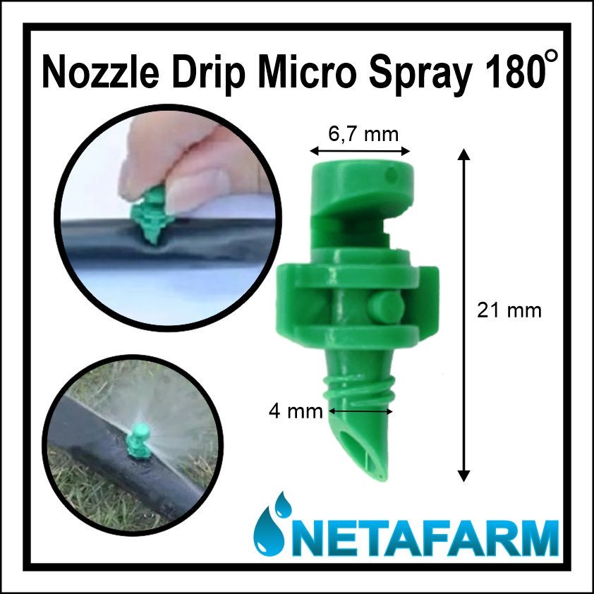 Jual Nozzle Drip Micro Jet Spray Irigasi Hidroponik Sudut 180⁰ Hijau 10 ...