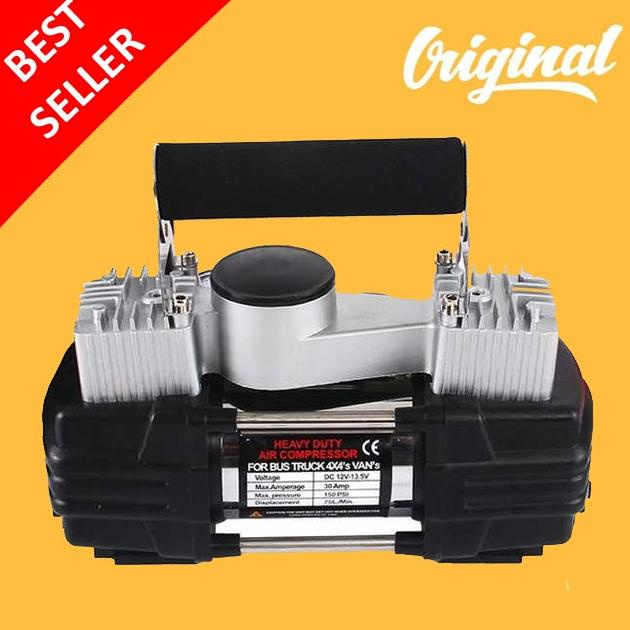 Jual Kompresor Mini Pompa Ban Mobil Double Cylinder Portable Bus Truk ...