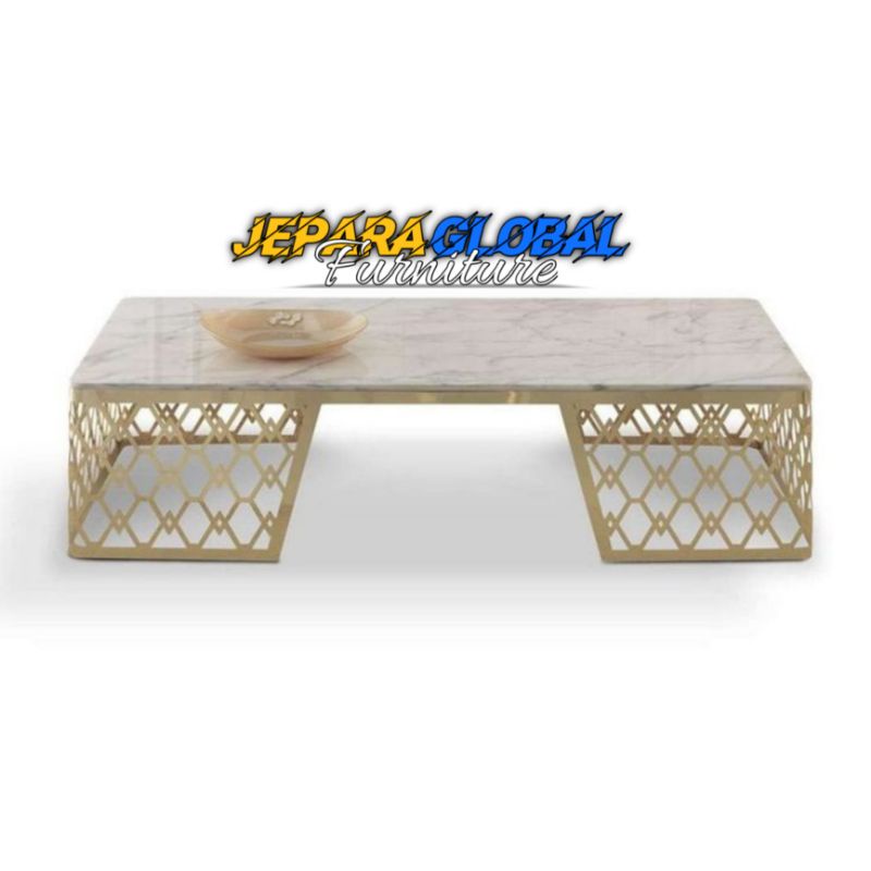 Jual Meja Tamu stainless steel CNC persegi carara (coffe table besi ...