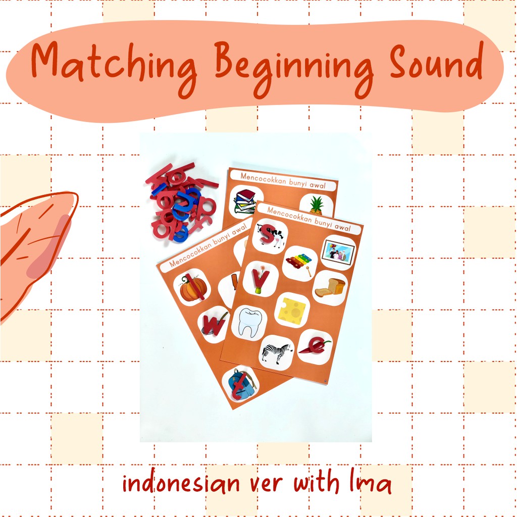 Jual Matching Beginning Sound Belajar Bahasa Alphabet Montessori ...