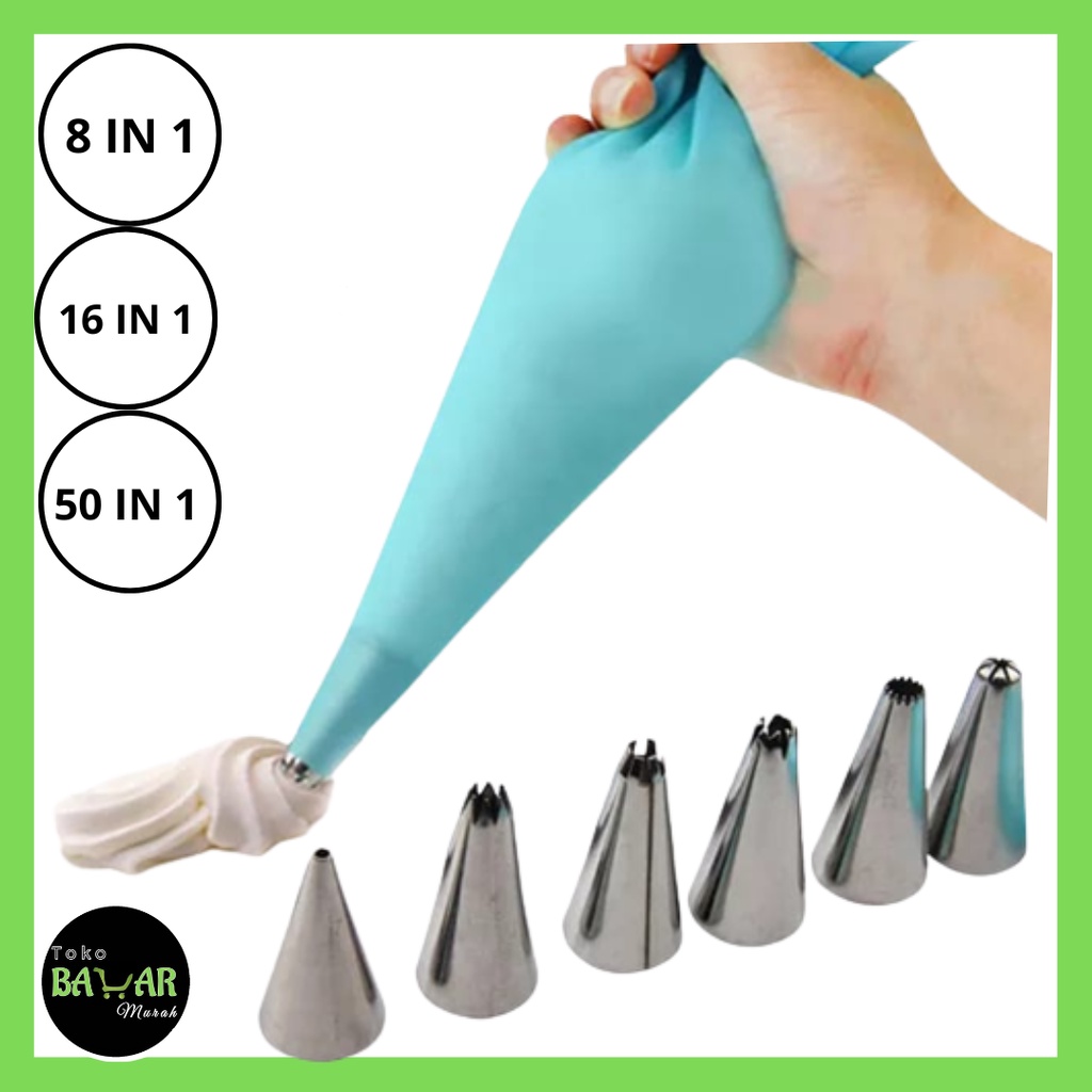 Jual Spuit Set / Piping Icing Bag Set Bahan Stainless Steel / Spuit Set ...
