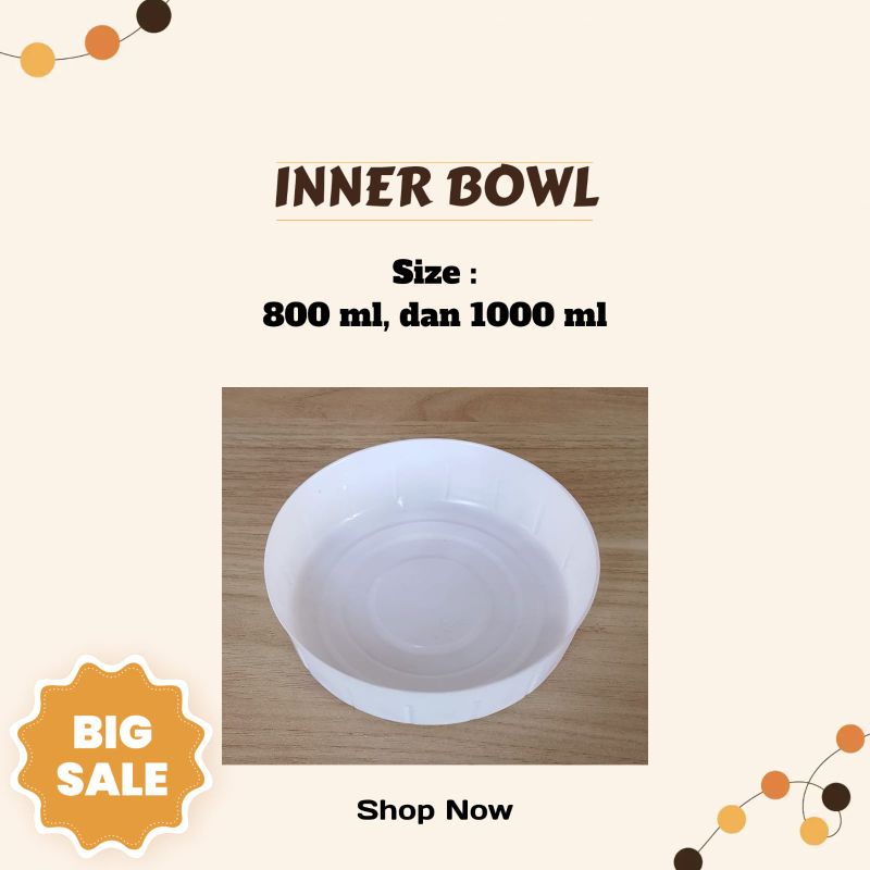 Jual Sekat paper bowl ( per 50 pcs ) sekat dalam Inner Bowl 800 ml 1000 ...