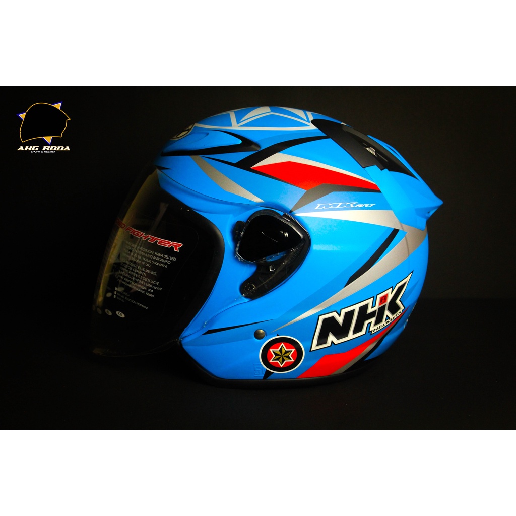 Jual HELM NHK R6 MOTIF SERGIO BLUE ESTRELLA GALICIA | HALLFACE NHK R6 ...