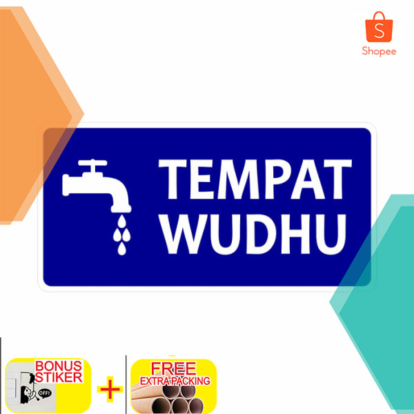 Jual Rambu Sign Papan Petunjuk Arah Tempat Wudhu 30cm x 15cm Akrilik ...