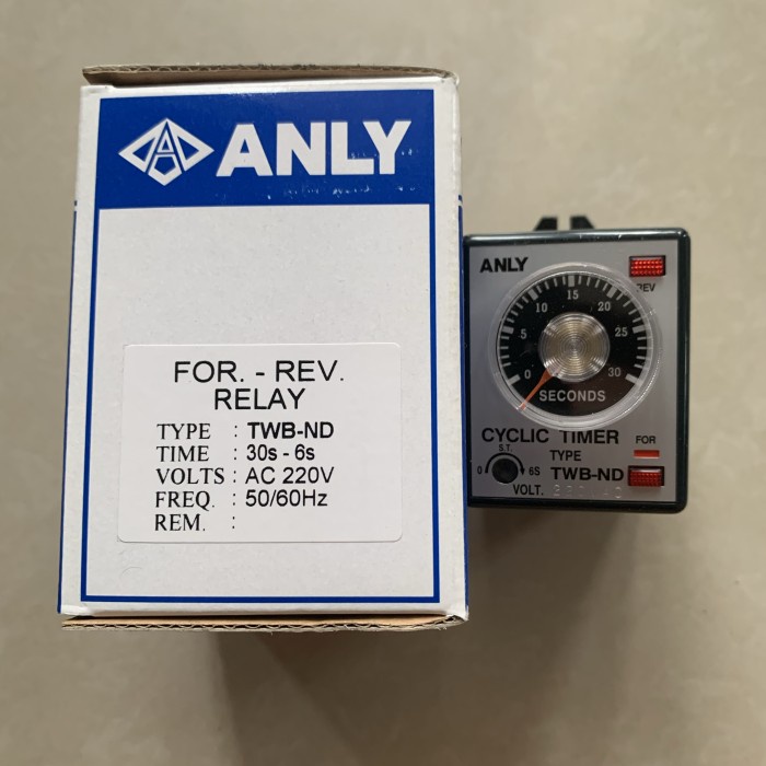 Jual ANLY TWB-ND 30S / 60S 220 VAC Timer Original | Shopee Indonesia