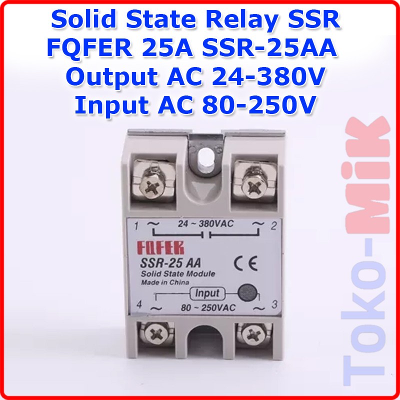 Jual FQFER SSR-25AA 25A SOLID STATE RELAY SSR AC Output AC 24-380V FOTEK | Shopee Indonesia