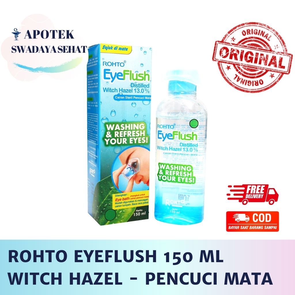 Jual ROHTO EYEFLUSH Witch Hazel 150 ML - Cairan Steril Pencuci Mata ...
