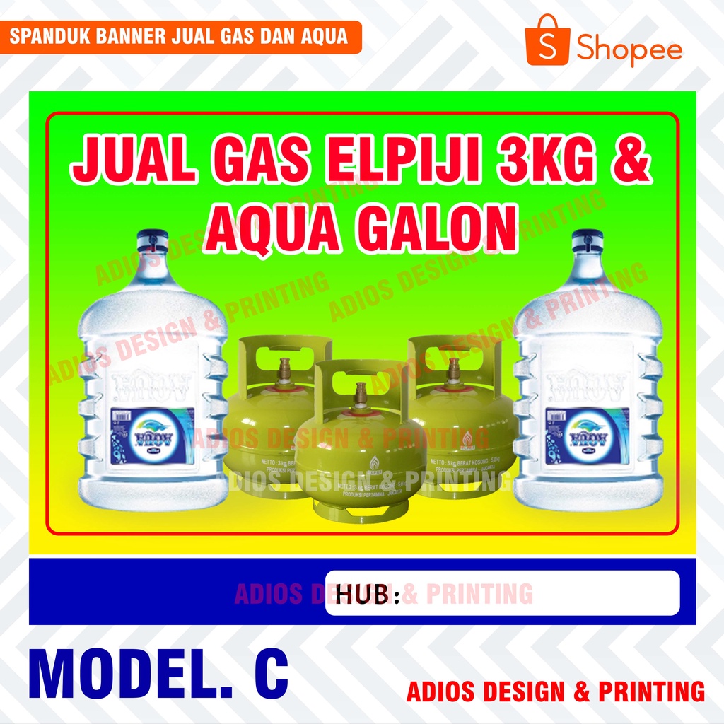 Jual Spanduk, Banner Jual Gas Elpiji 3 Kg & Aqua Galon | Shopee Indonesia