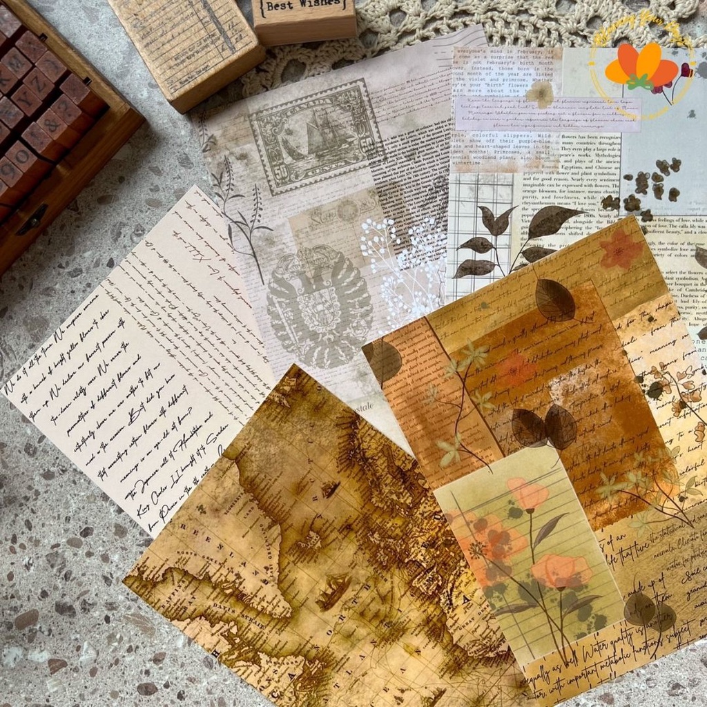 Jual Kertas Scrapbook - Vintage Paper Journal Journaling DECO diari ...