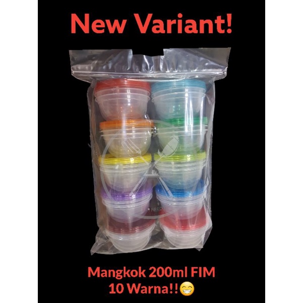 Jual Thinwall ENVI Round 200 ML + TUTUP Warna-Warni / Mangkok / Food Container Bulat 1 ROLL ISI ...
