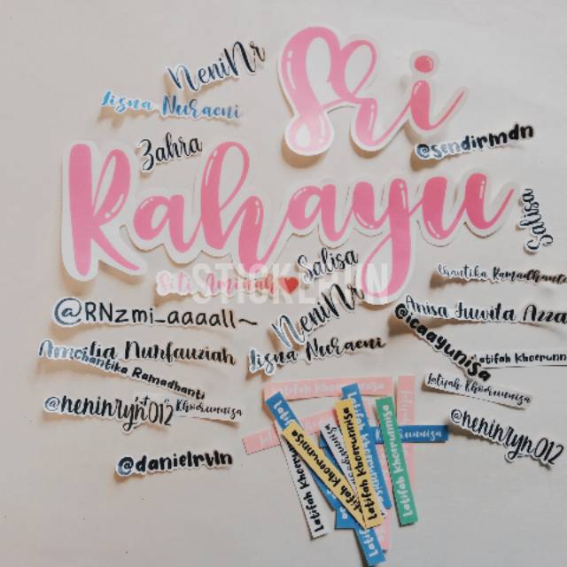 Jual custom sticker nama | Shopee Indonesia