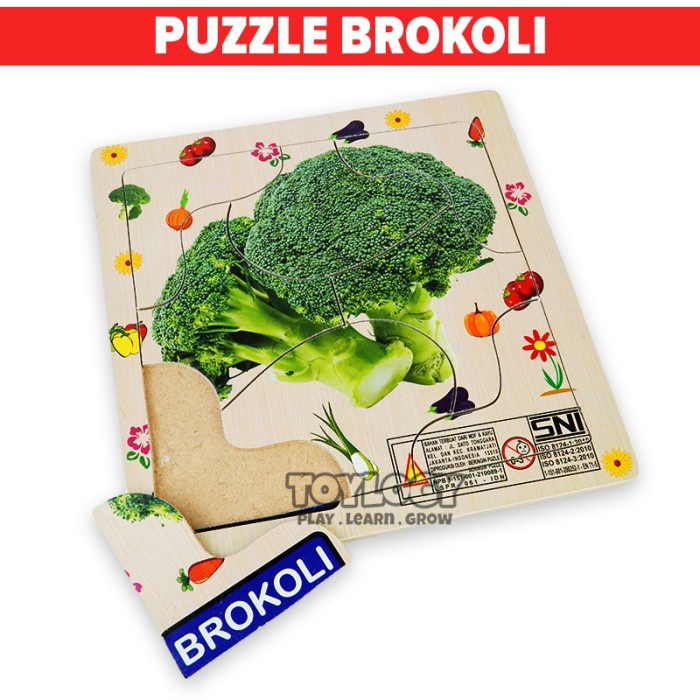 Jual Mainan Kayu Edukasi Puzzle Sayur Brokoli Bongkar Pasang Wooden Toy ...