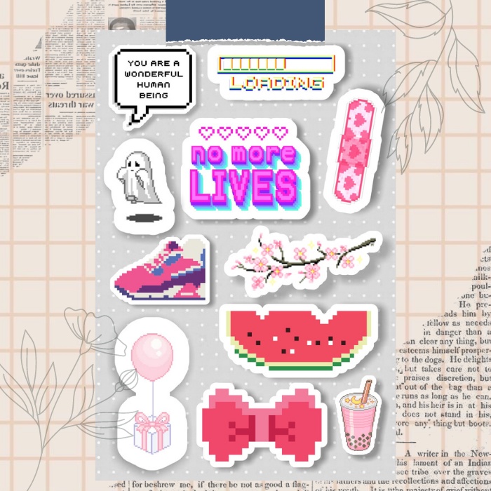 Jual Pixel Tumblr Stickers Series | stiker pixel | siker aesthetic ...