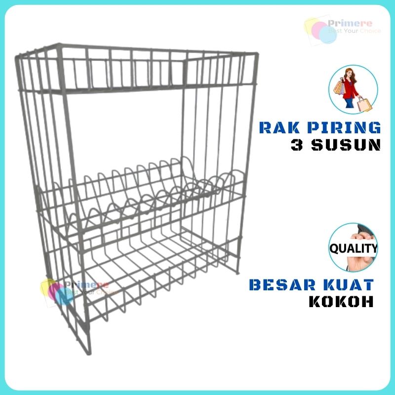 Jual RAK PIRING BESI PREMIUM - RAK PIRING BESI SUSUN 3 - RAK WASTAFEL ...