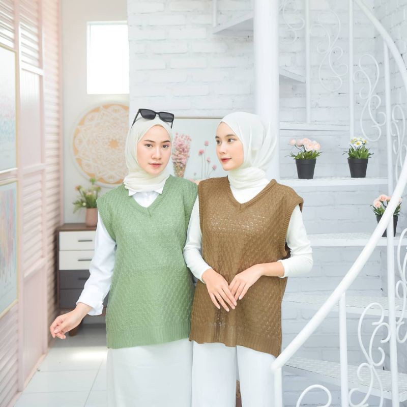 Jual vest rajut wanita BUBLE VI VEST || vest tipe unisex (bisa cowo ...