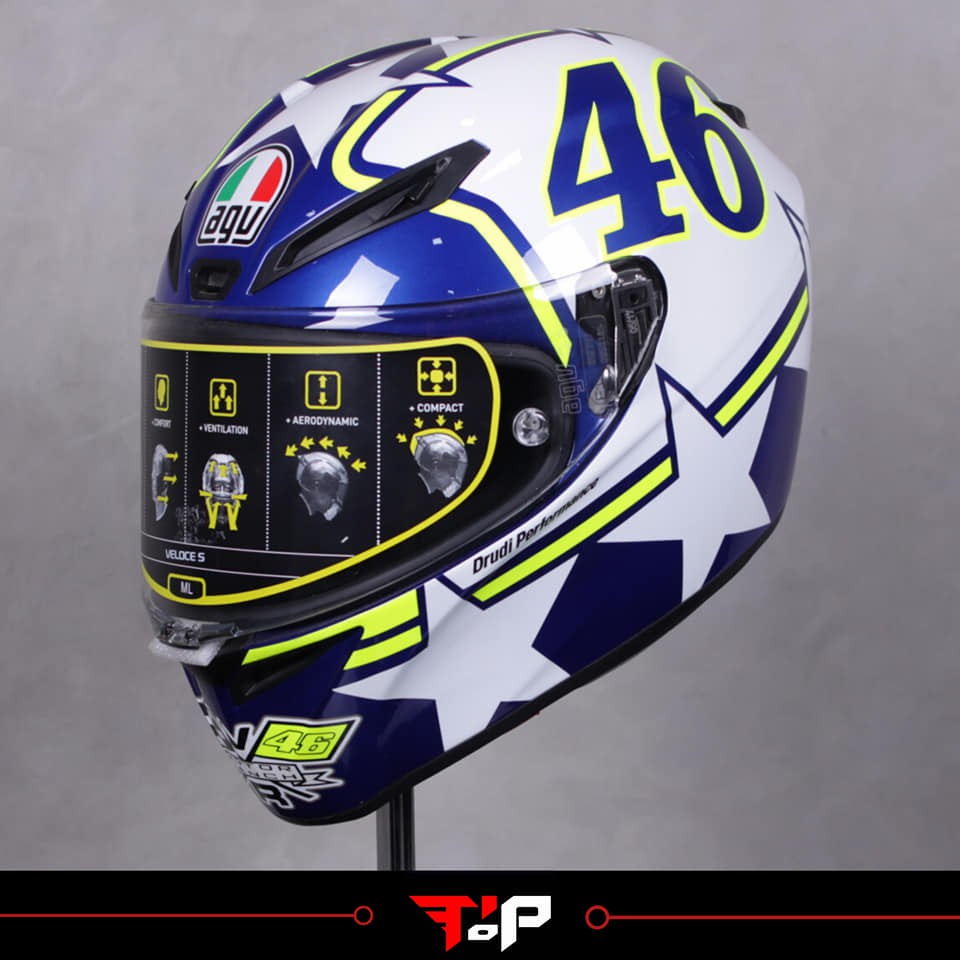 Jual AGV VELOCE S RANCH VR46 HELM FULL FACE | Shopee Indonesia