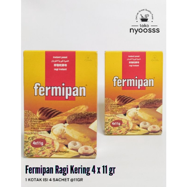 Jual Fermipan Ragi Instant 4 sachet x 11 gr / Ragi Kue & Roti / Ragi ...