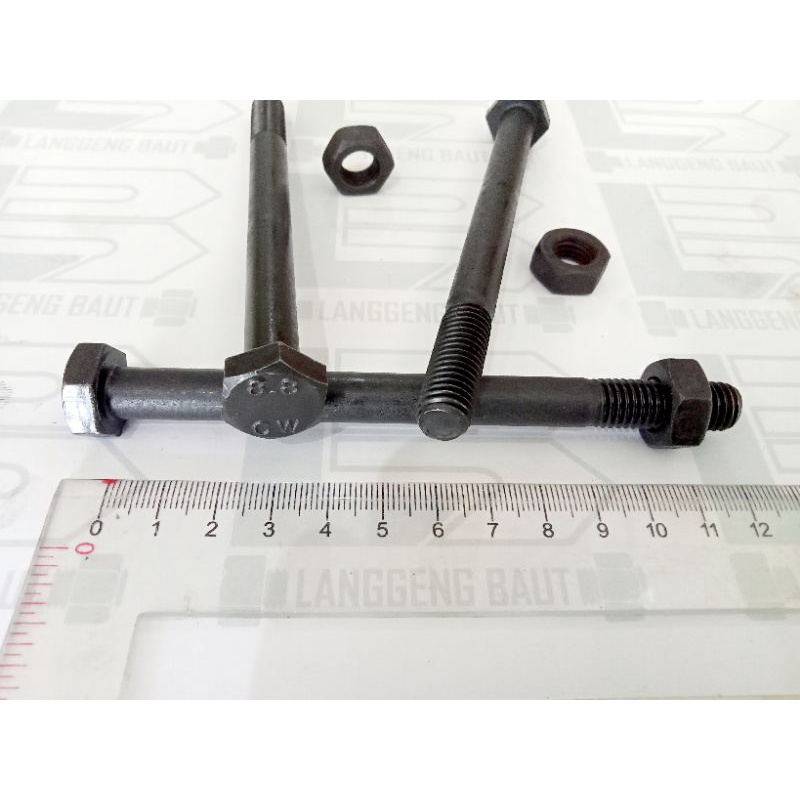 Jual Baut Mur BAJA M10 X 120 / 12cm Kunci 17 Hitam M10x120 | Shopee ...