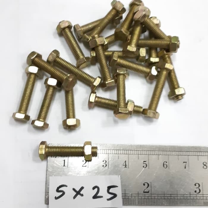 Jual Baut M5 x 25 / Kunci Baut 8 BMK Baut M5x25 per 10 pcs | Shopee Indonesia